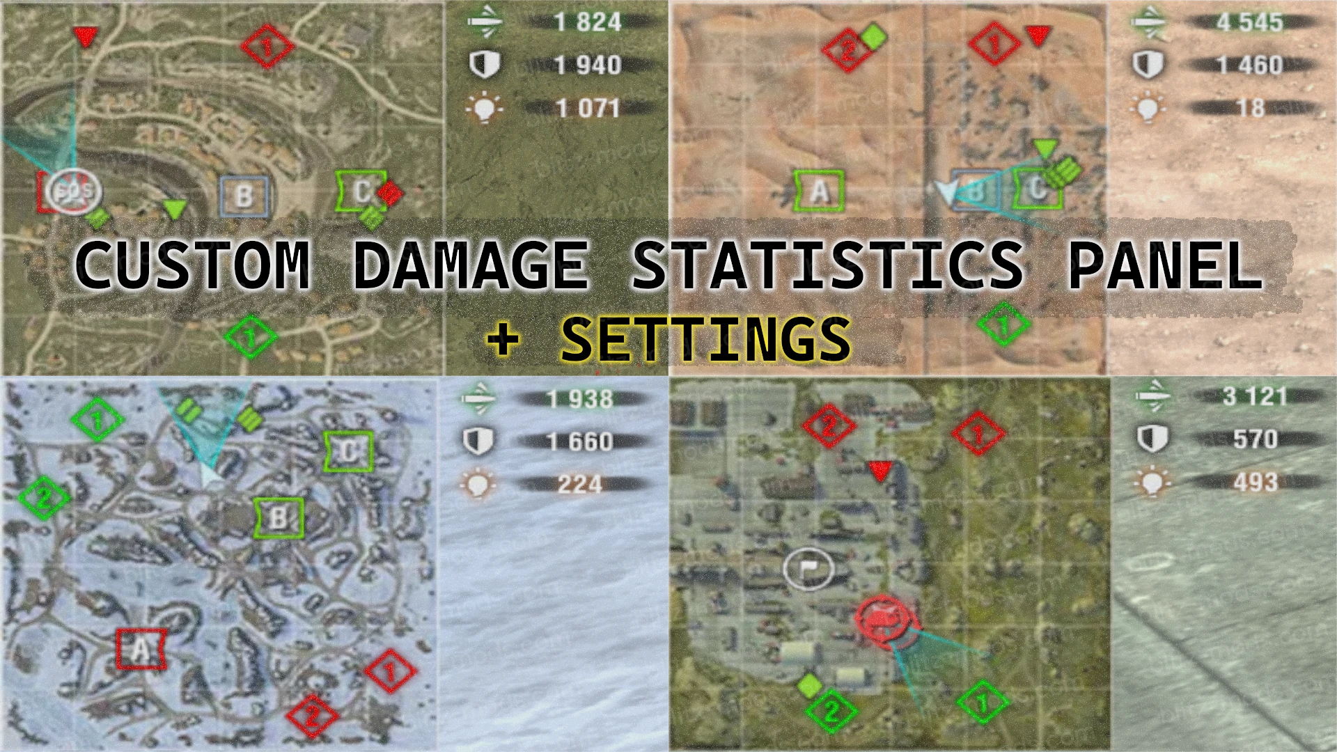 Download mod Custom Damage Statistics Panel for WoTBlitz