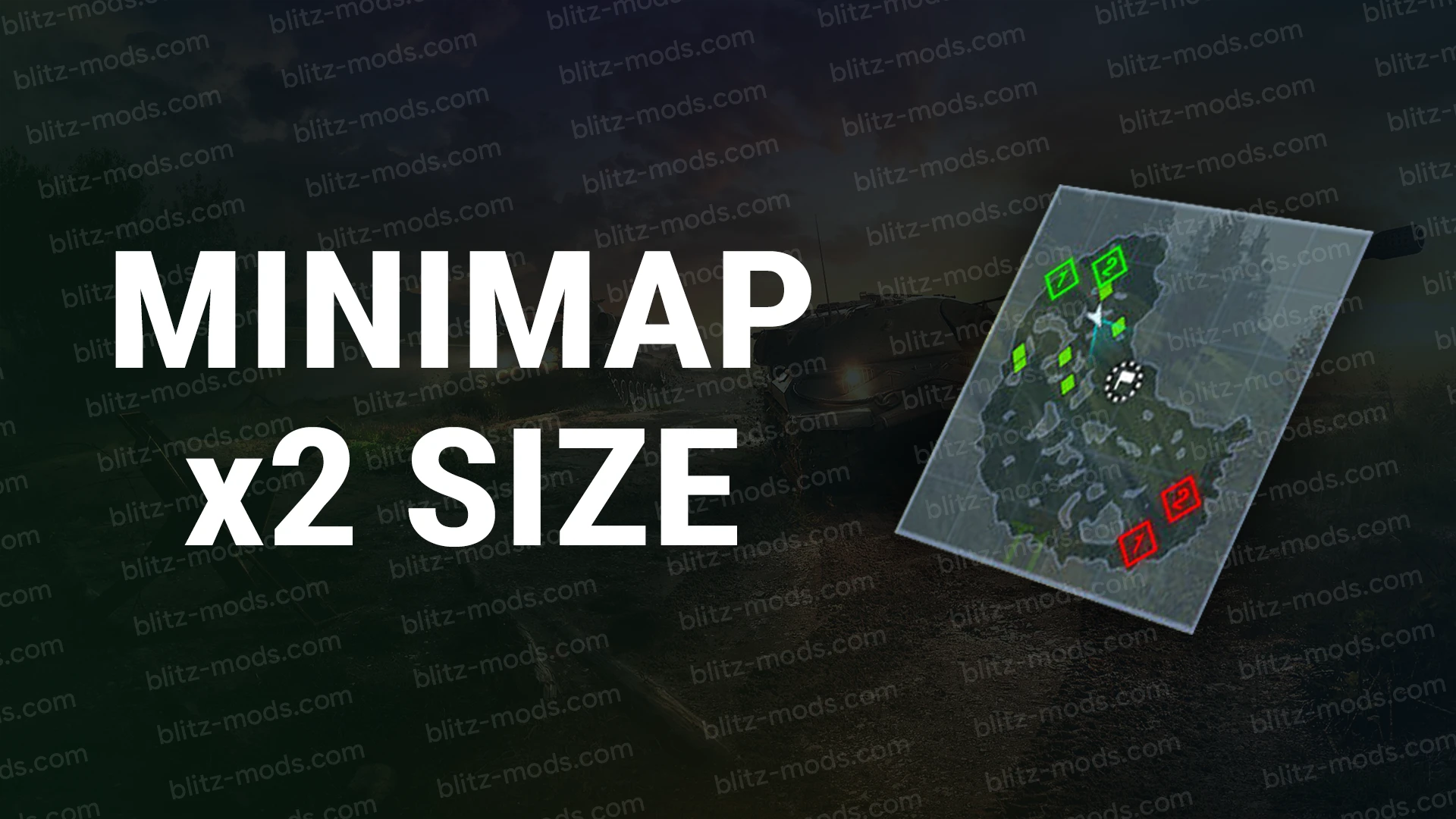 Download mod Minimap scale x2 for WoTBlitz