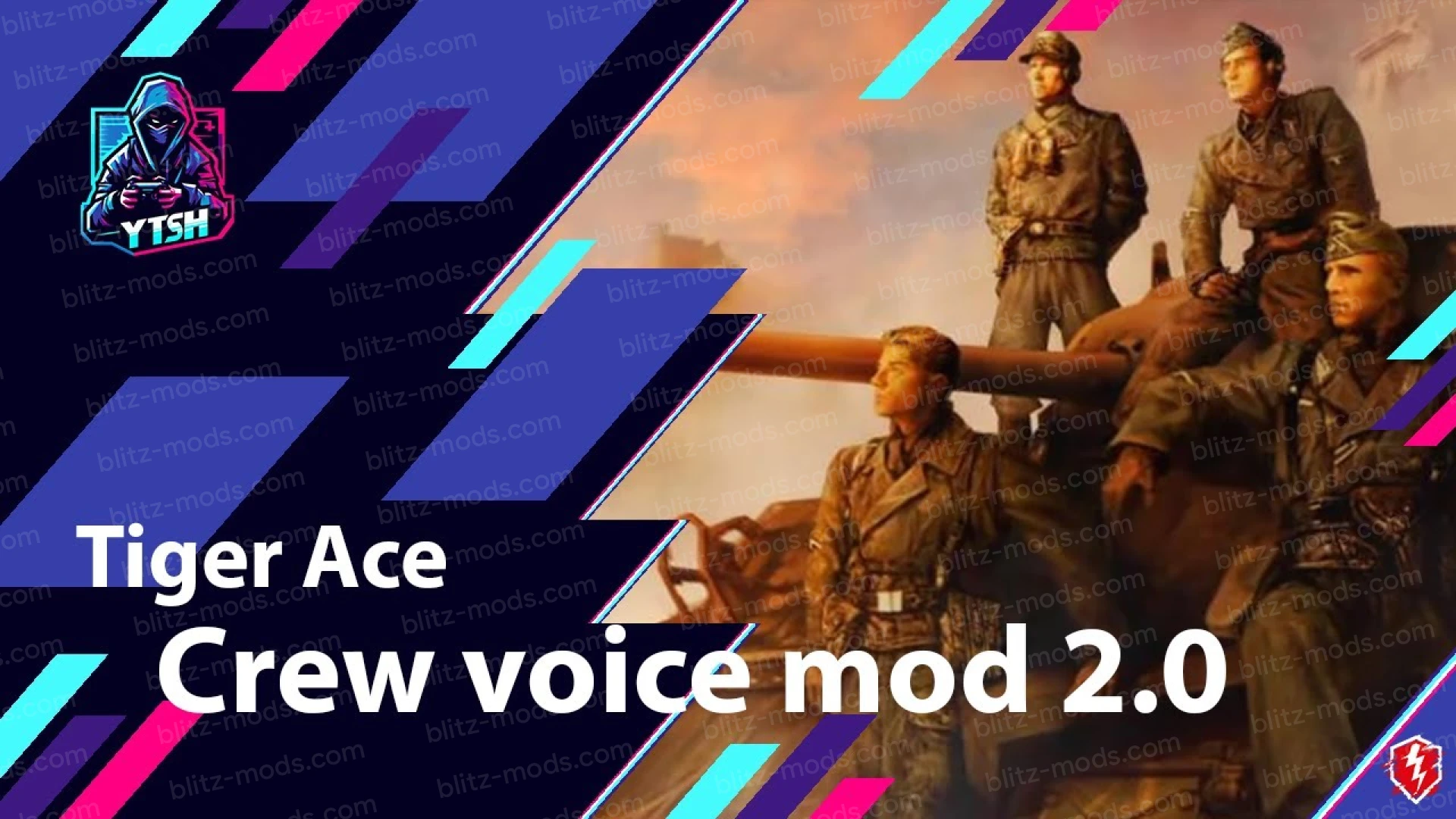 Download mod Crew voice of CoH Ace Tiger for WoTBlitz