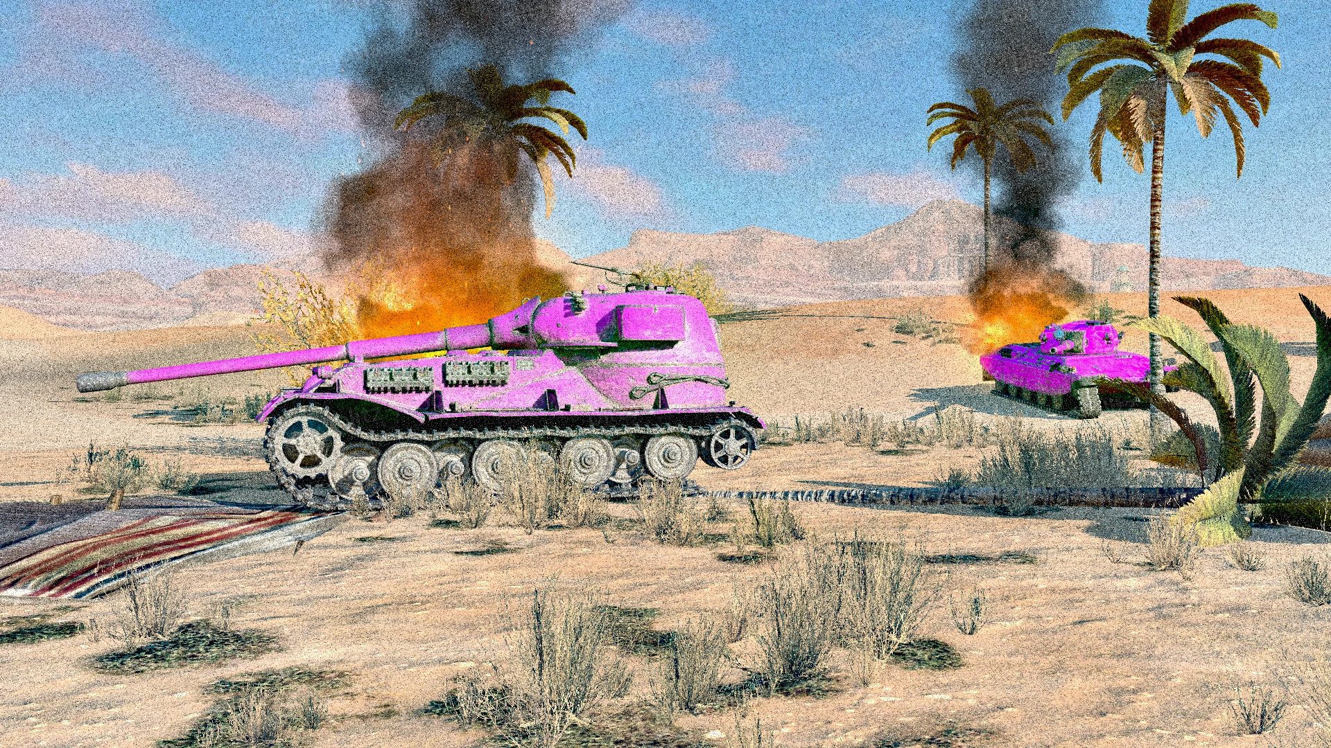 Download mod Magenta dead tanks for WoTBlitz