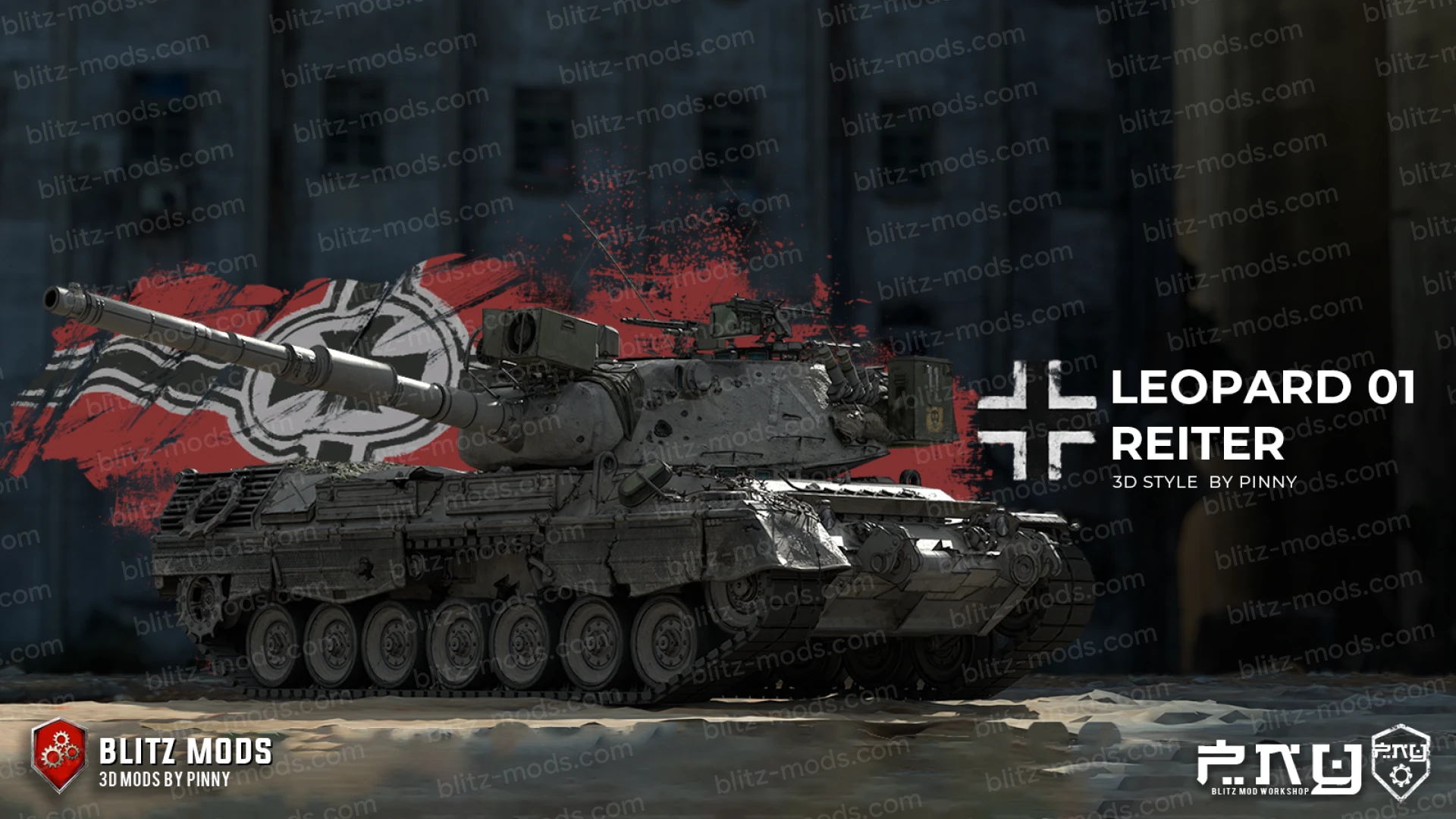 Download mod Remodeling Leopard 1 RIETER for WoTBlitz